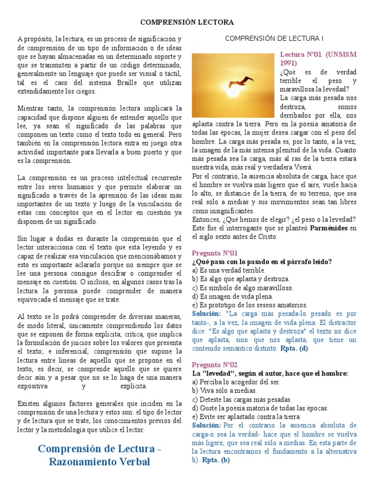 Comprensión Lectora 1... | PDF | Luis Pasteur | Lectura (proceso)