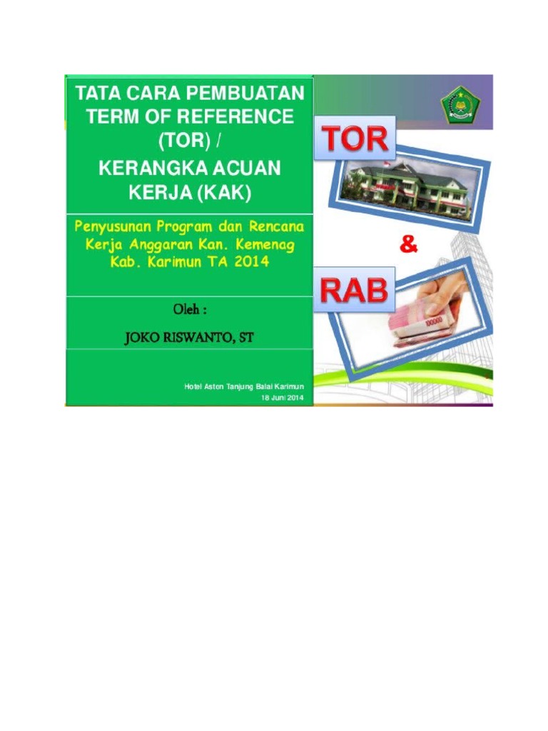 Panduan TOR/KAK untuk Usulan Anggaran 2015 | PDF | Teknologi & Rekayasa