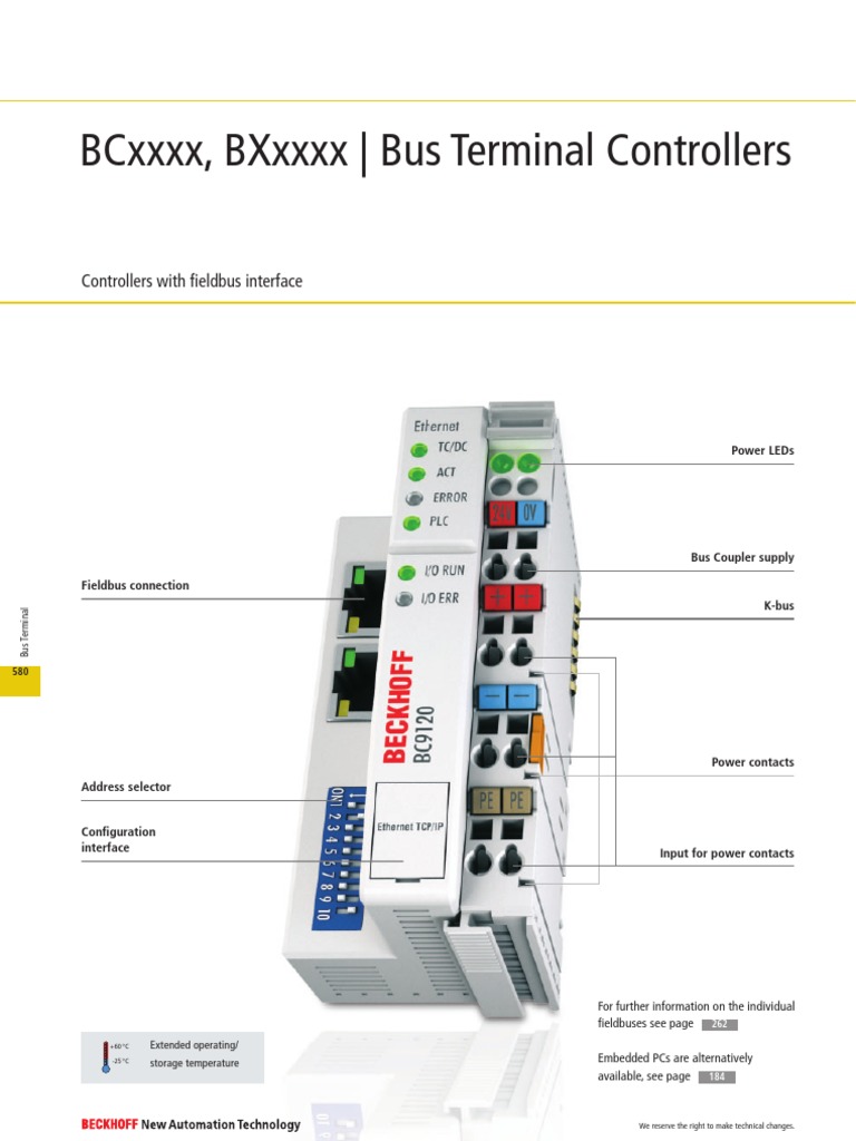 Beckhoff Bus Terminal Controllers | PDF | Electrical Connector | Input/Output
