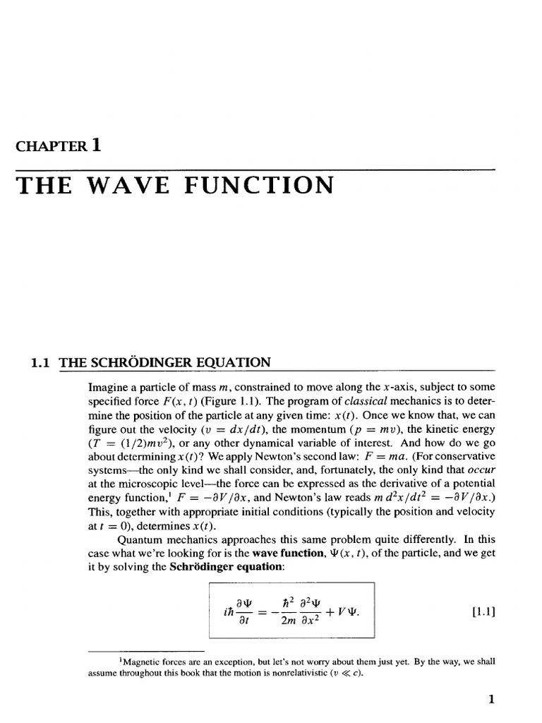 Wave Function and Schrodinger Equation (Lec1) | PDF