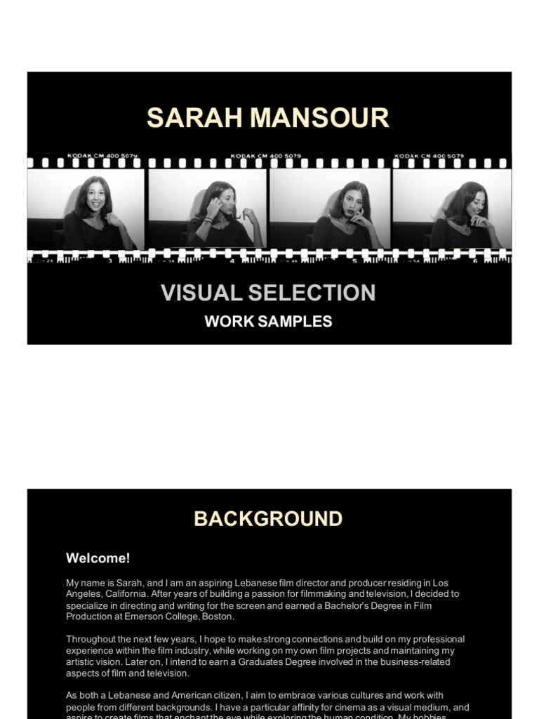 Sarah Mansour: Sample Portfolio | PDF