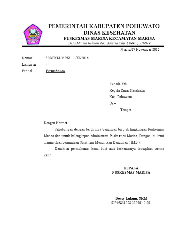 Surat Permohonan Imb | PDF