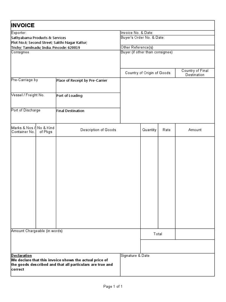 Invoice & Packing List - Template | PDF | Invoice | Industries