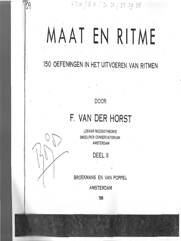Van Der Horst, Maat en Ritme II | PDF