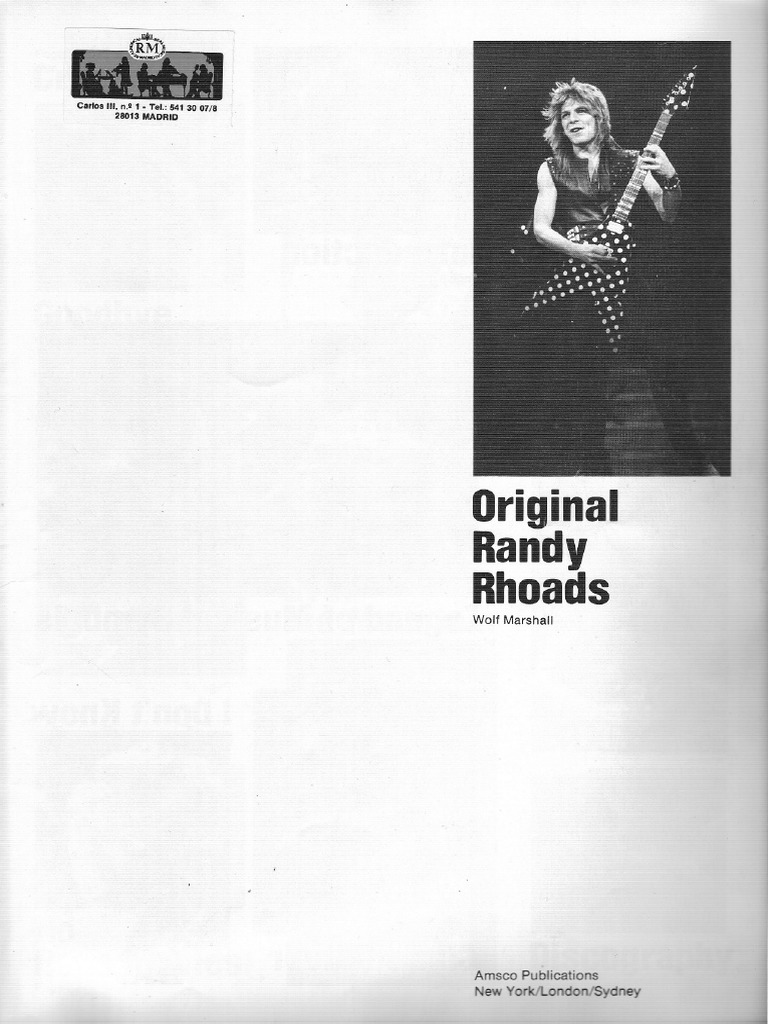 Original Randy Rhoads PDF | PDF | String Instruments | Scale (Music)
