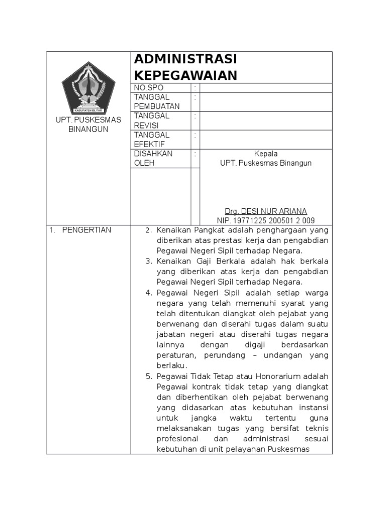 Administrasi Kepegawaian | PDF