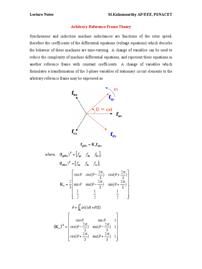 Arbitrary Reference Frame Theory Explained | PDF | Inductance ...