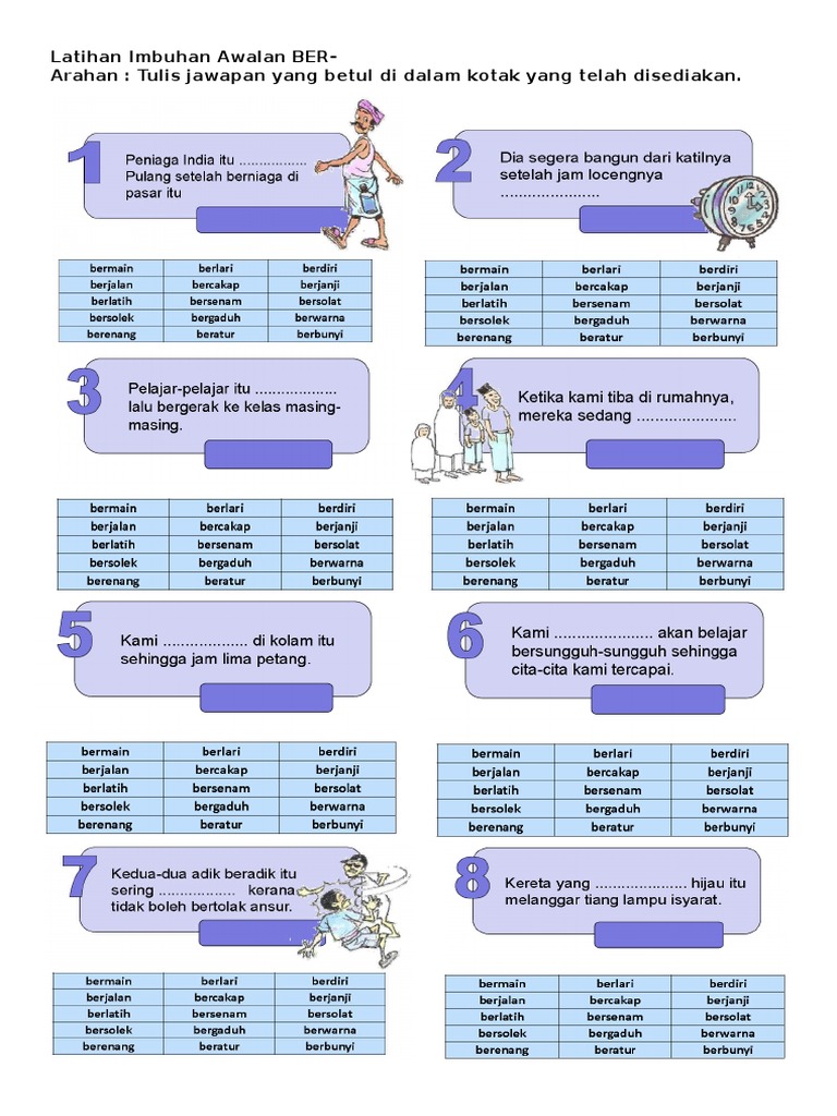 Latihan Imbuhan Awalan Ber-2 | PDF