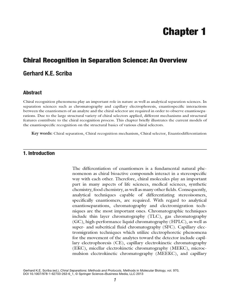Chiral Recognition in Separation Science: An Overview: Gerhard K. E ...