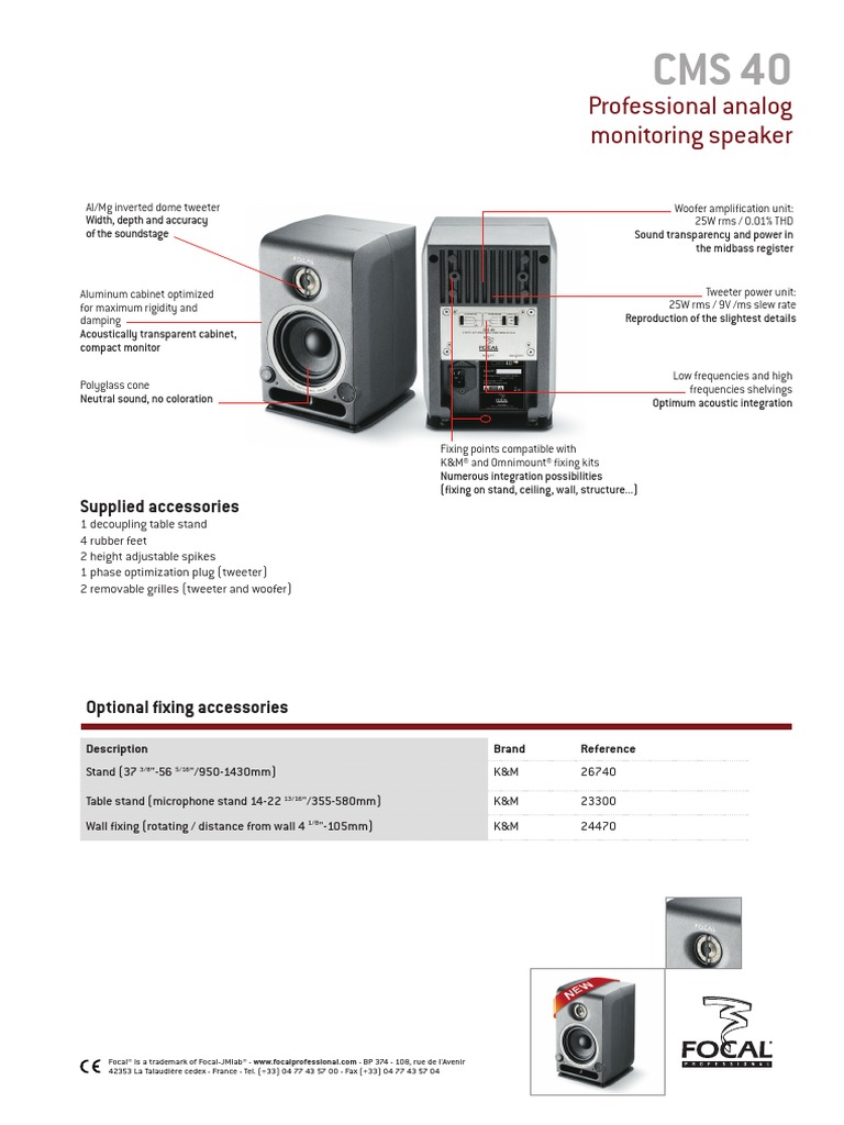 CMS-40-specification-sheet-2960 (1).pdf | Amplifier | Loudspeaker