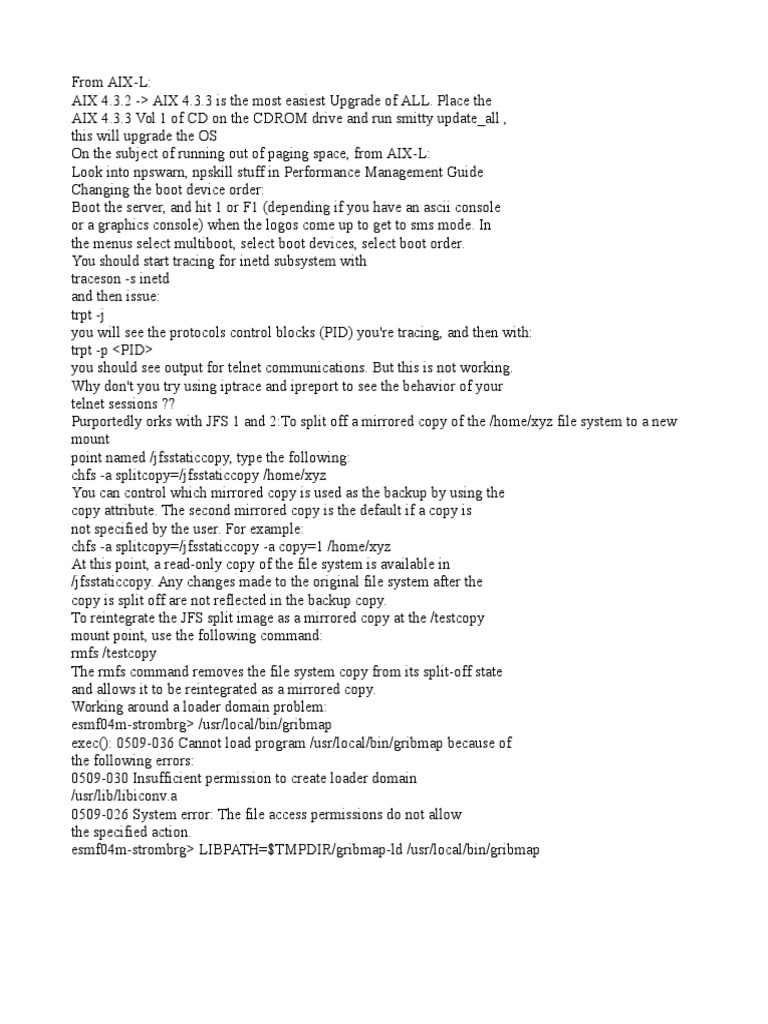 Aix Commands Pdf