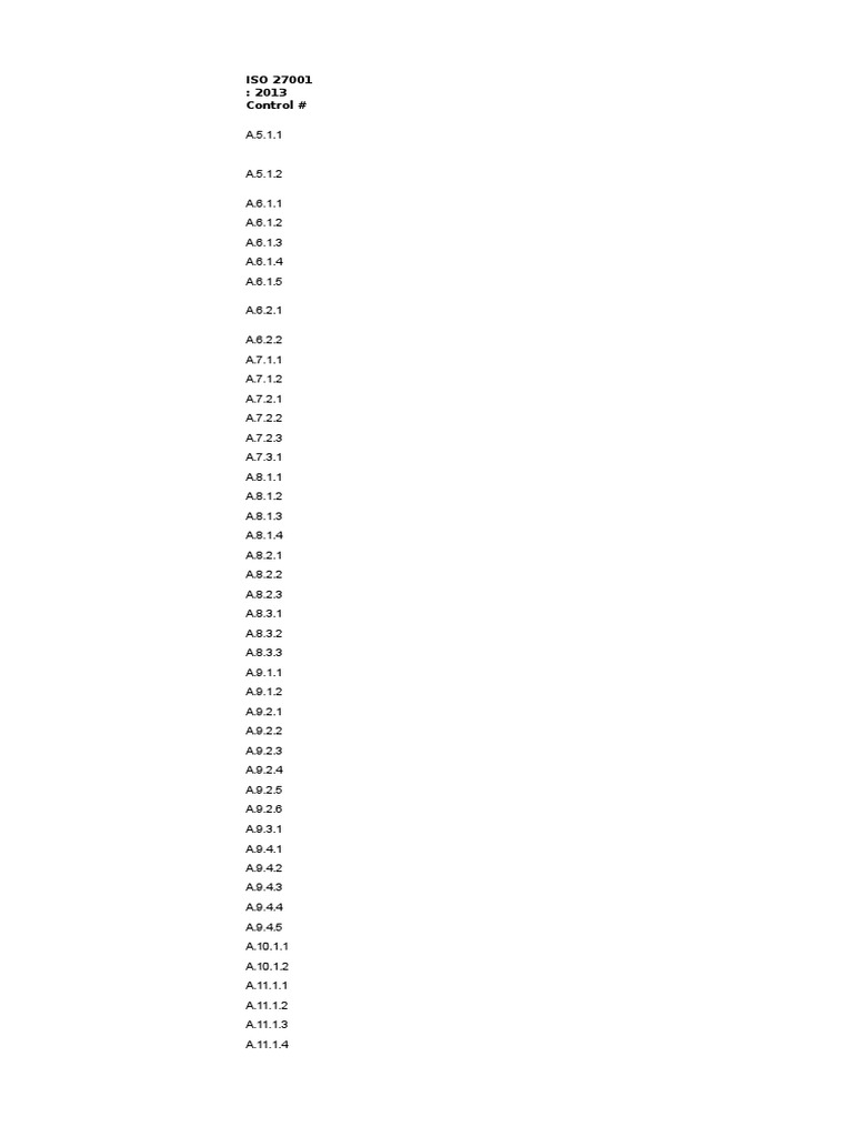 ISO 27001:2013 Control Mapping Guide | PDF | Information Security ...