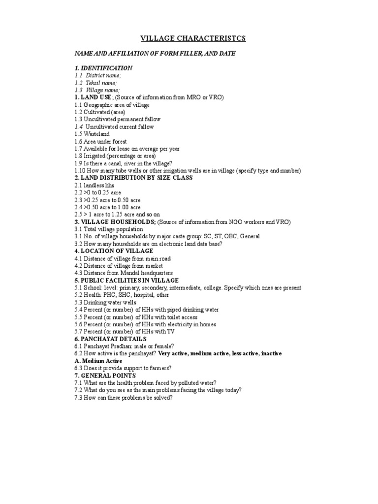 Questionnaire On Water Resource Management | PDF