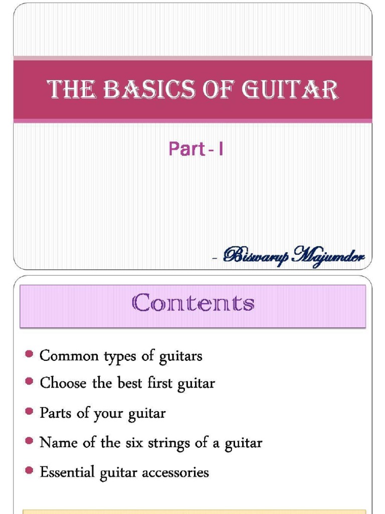 The Basics of Guitar - Part I - Contents | PDF