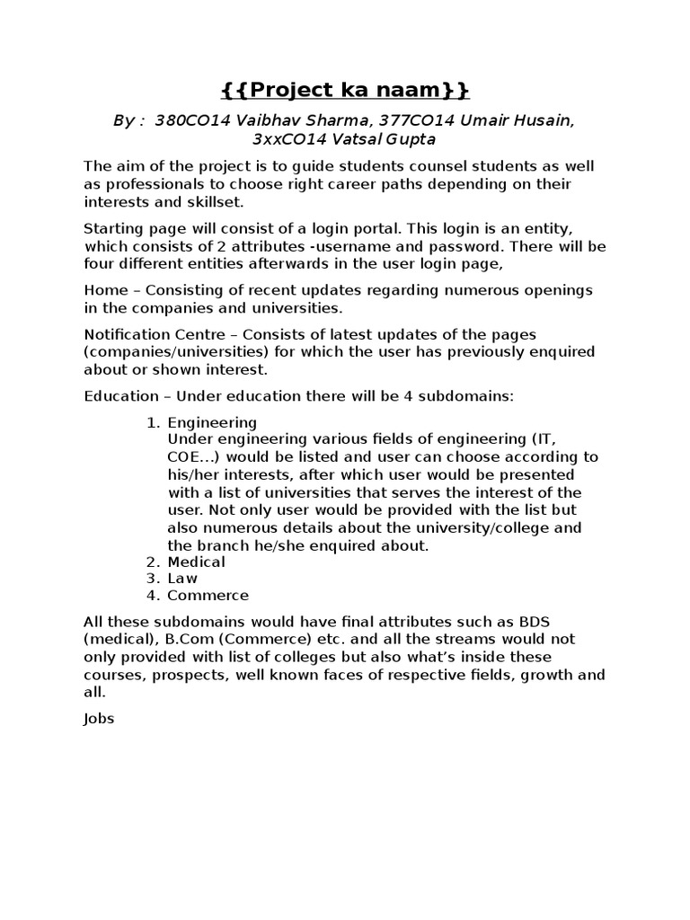 Project Report On Career Counselling | PDF | Areas Of Computer Science ...