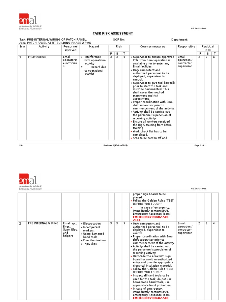 Patch Panel Wiring Safety Guide | PDF | Safety | Business