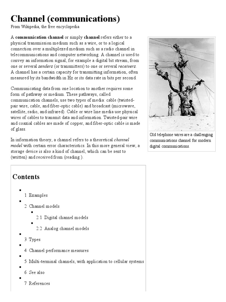 Channel (Communications) | PDF | Channel (Communications ...