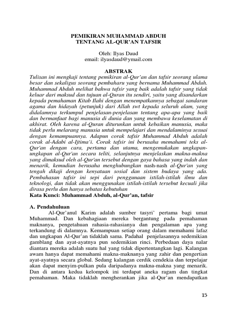 Pemikiran Muhammad Abduh | PDF