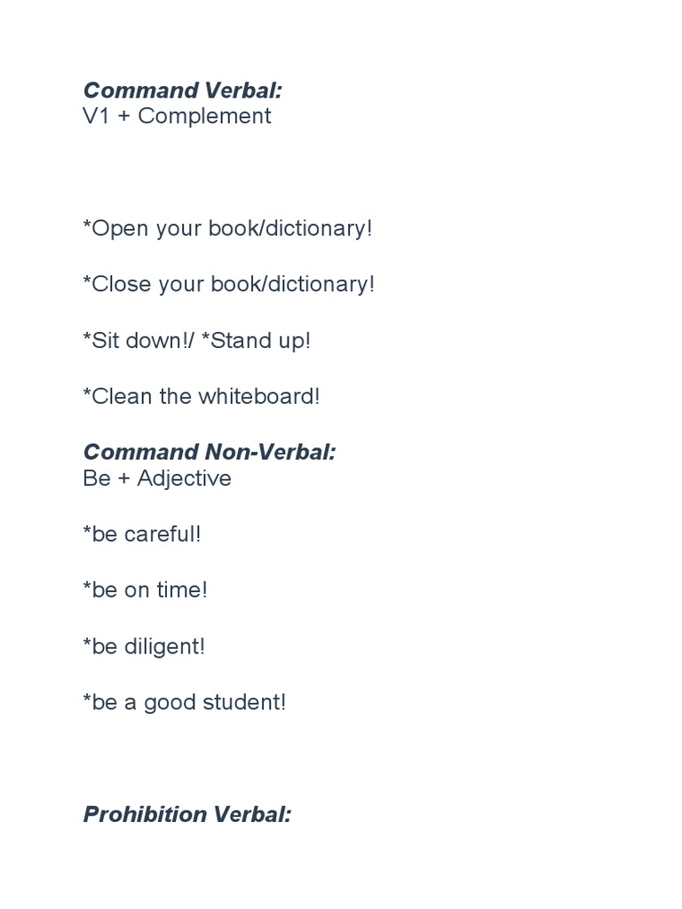 Classroom Commands and Responses | PDF