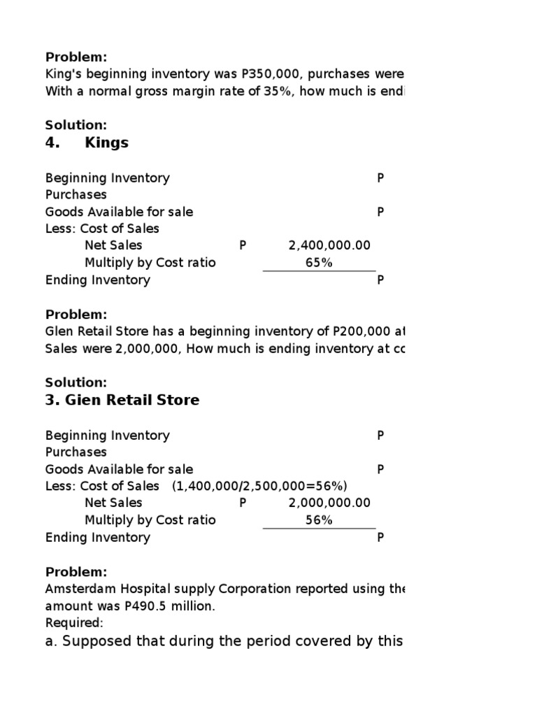 Problem Solving 1-4 | PDF | Inventory | Inventory Valuation
