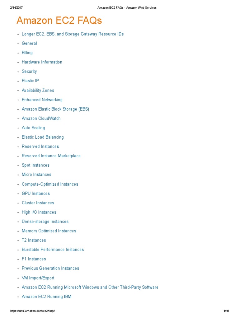 Amazon EC2 FAQs - Amazon Web Services | PDF | Amazon Web Services | Information Technology ...