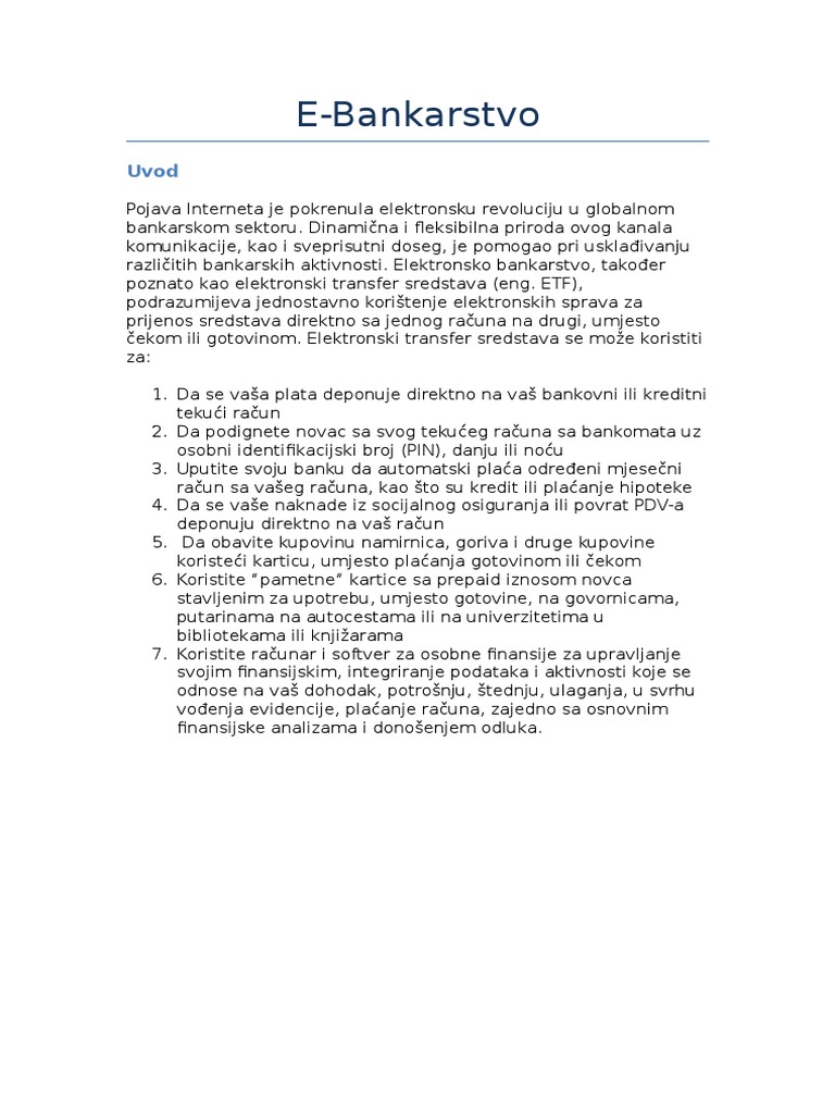 E Bankarstvo | PDF
