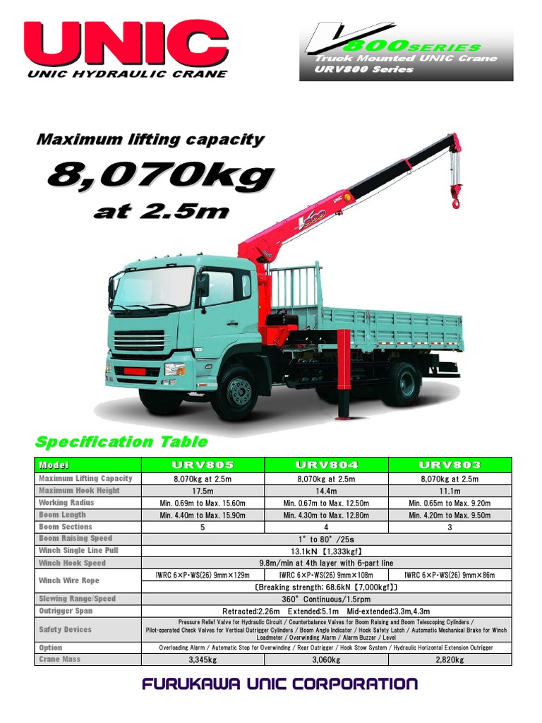 v800 English | PDF | Crane (Machine) | Vehicles