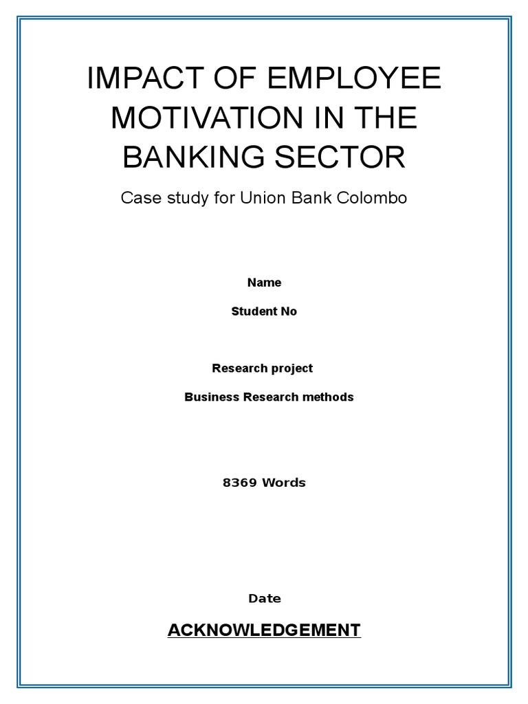 Impact of Employee Motivation in The Banking Sector | PDF | Motivation ...