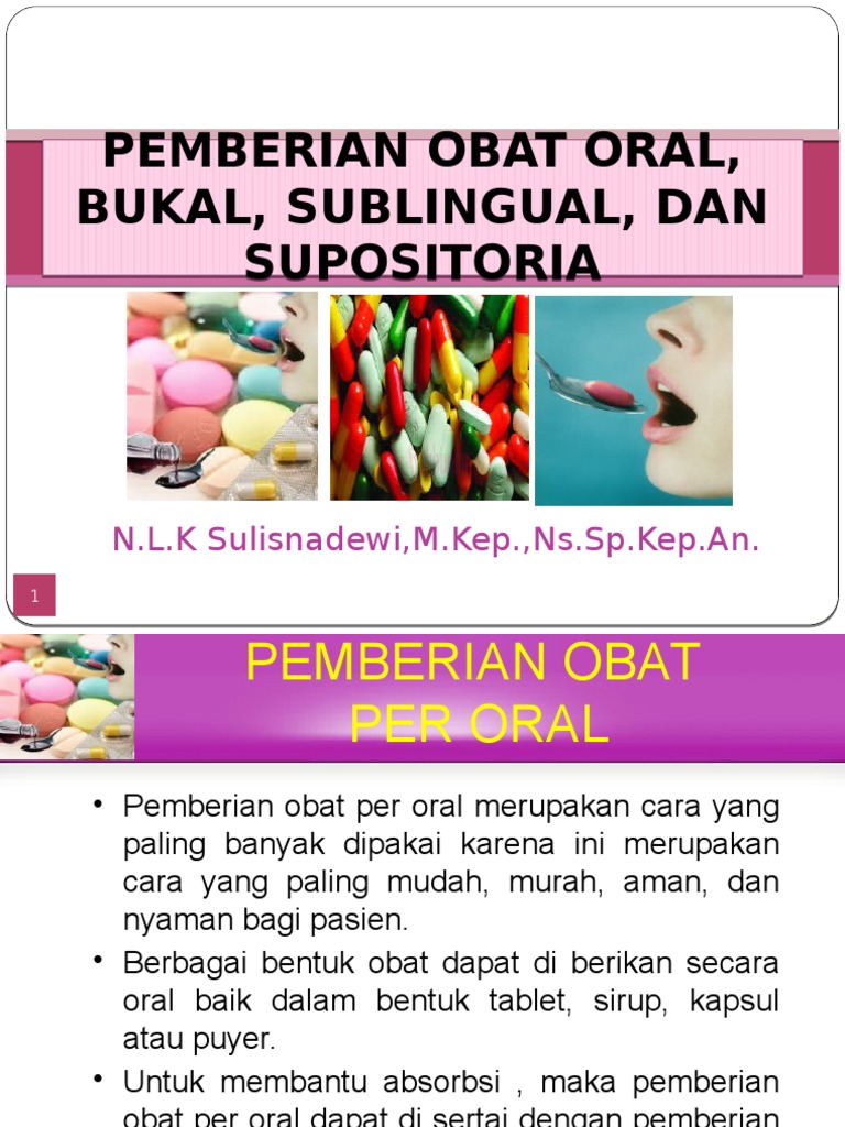 Pemberian Obat Oral, Bukal, Sublingual Dan Supositoria | PDF