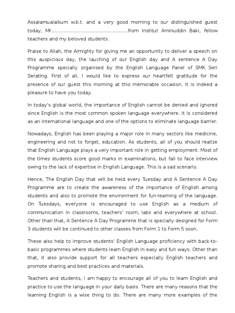 Principal Speech | PDF | English Language | Teachers