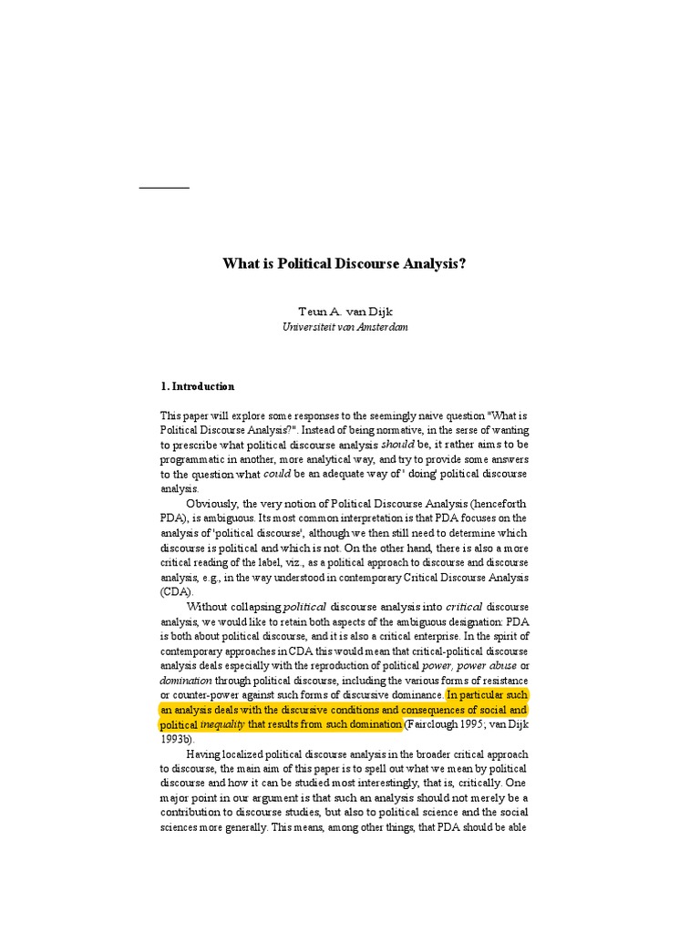 Understanding Political Discourse Analysis | PDF | Public Sphere ...
