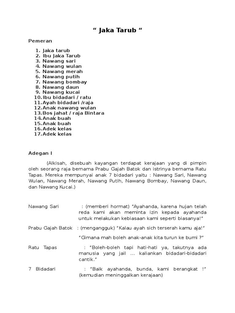 Naskah Drama Jaka Tarub | PDF