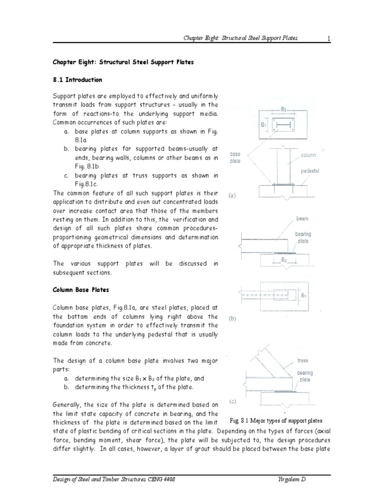 Steel Support Plate Design Guide | PDF | Column | Structural Steel