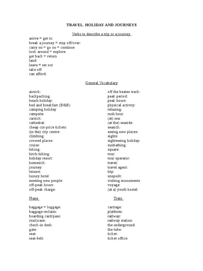 vocabulary travel | Hostel | Baggage