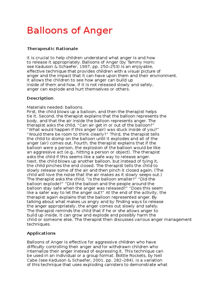 Balloons of Anger | PDF | Balloon | Anger