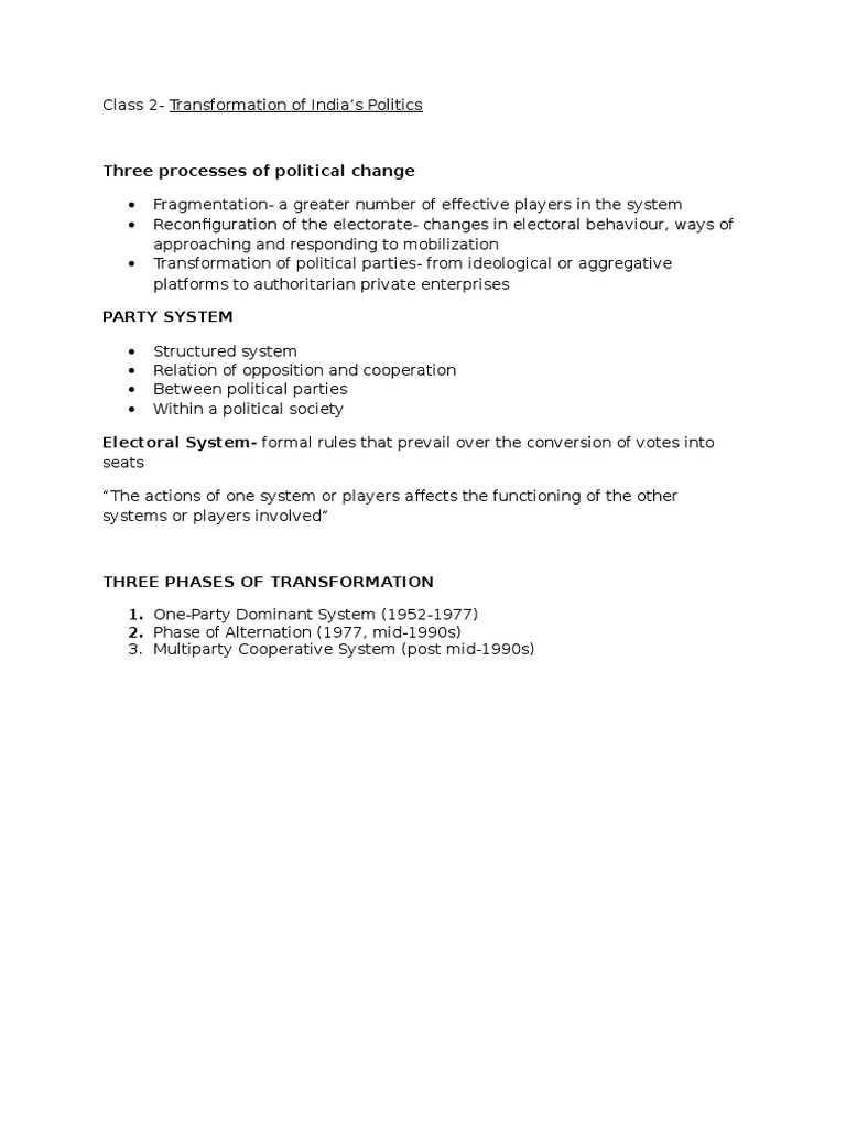 Three Processes of Political Change | PDF | Career & Growth | Politics