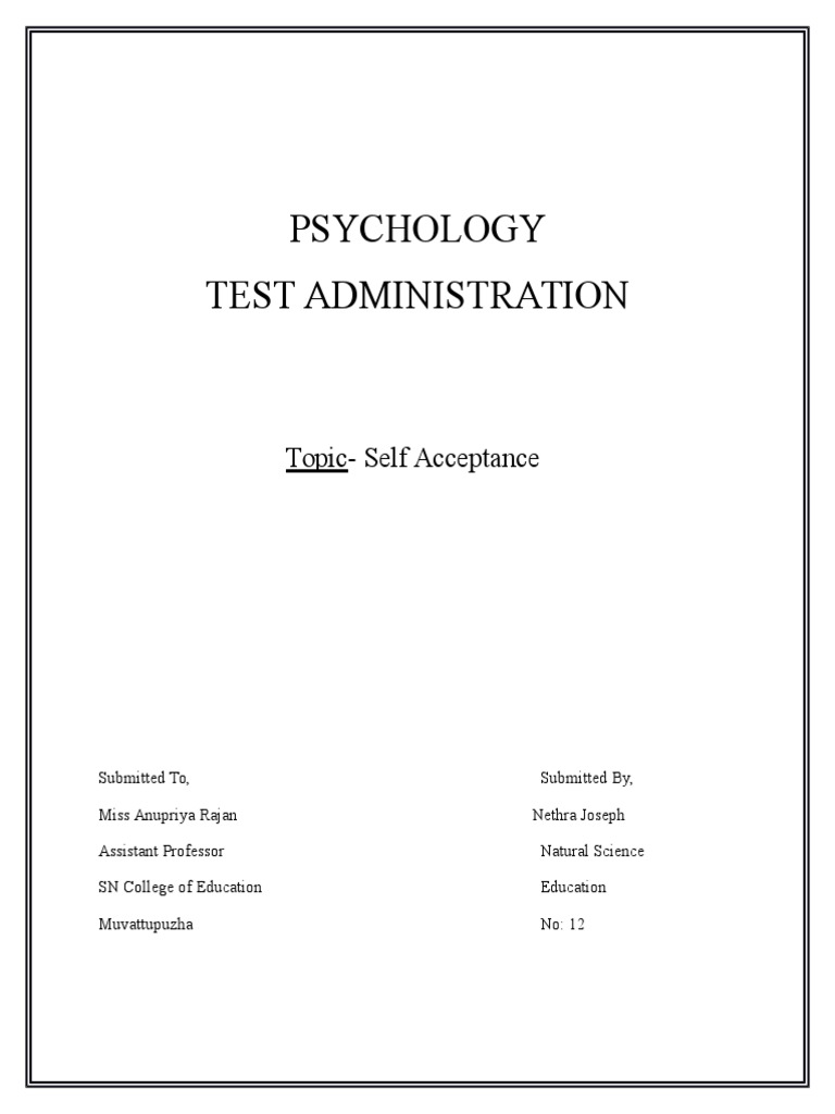 Psychology Test Administration | PDF