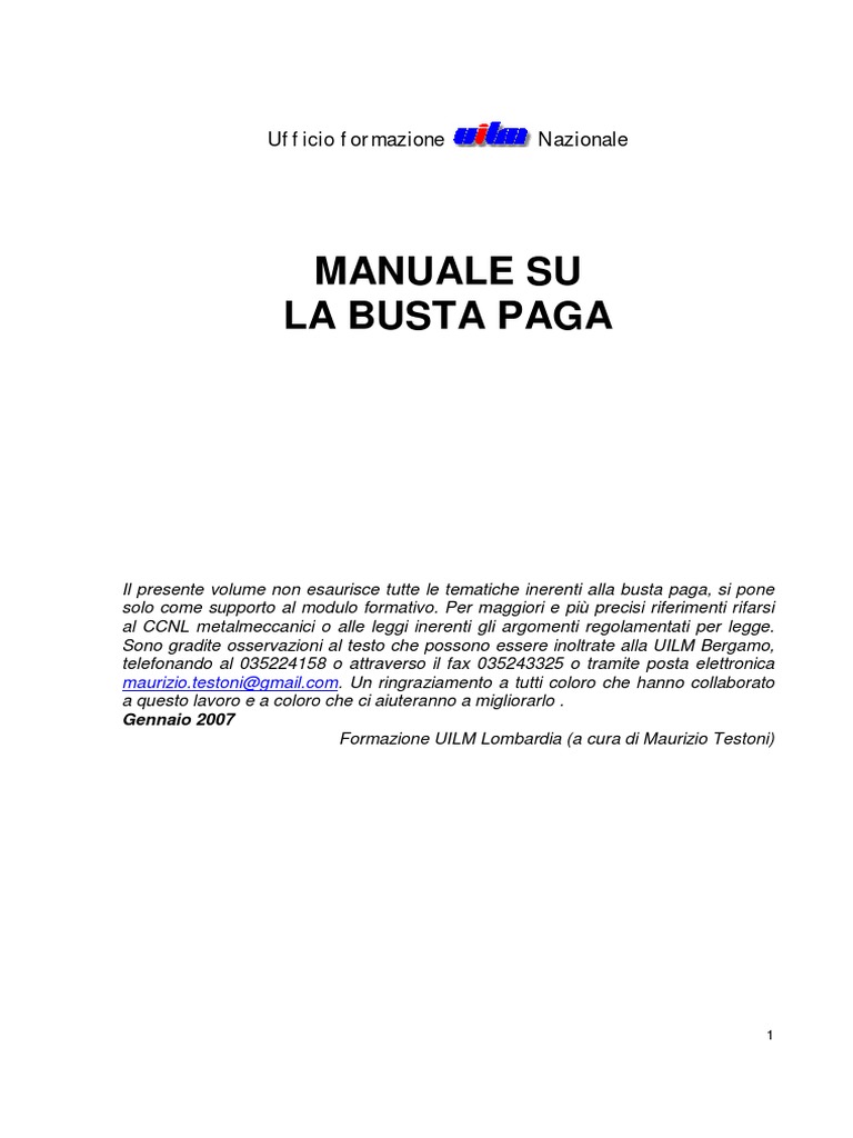 Manuale Busta Paga PDF | PDF