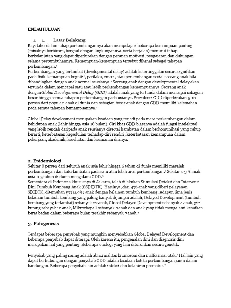 Global Developmental Delay (GDD) | PDF