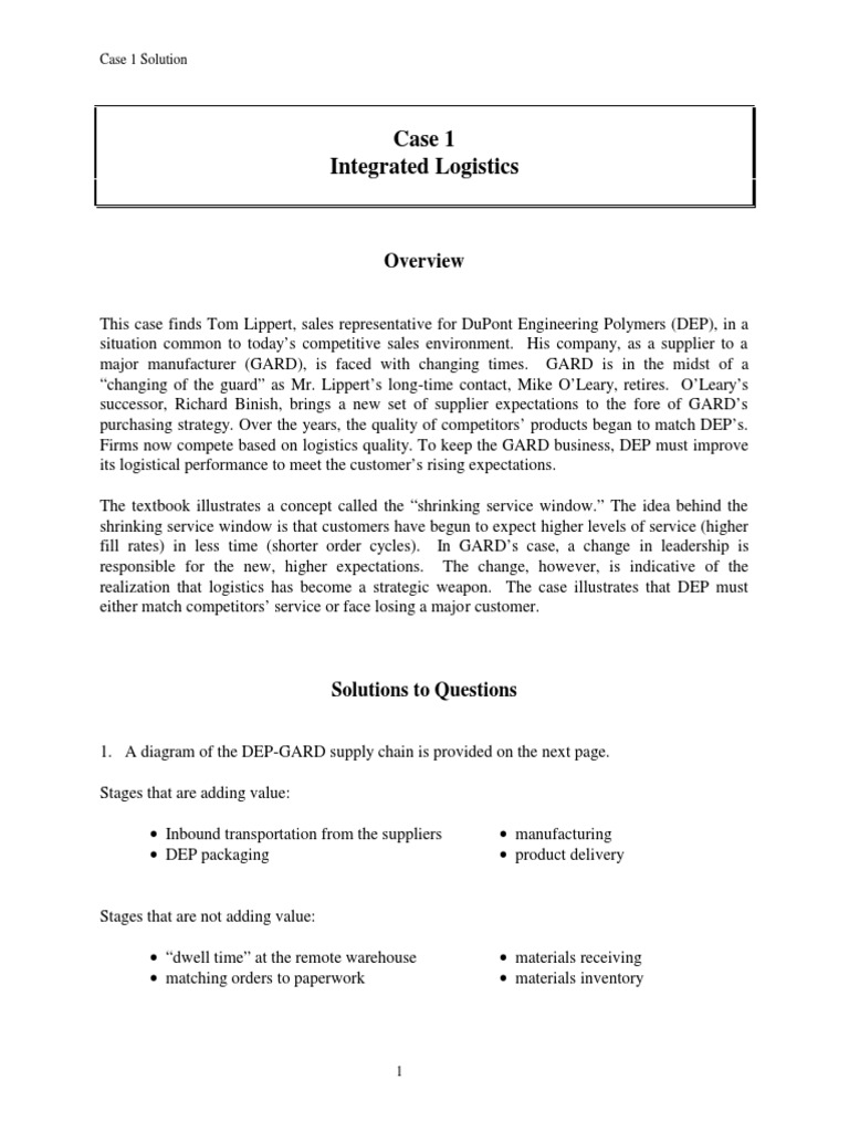 Case Study | PDF | Strategic Management | Logistics