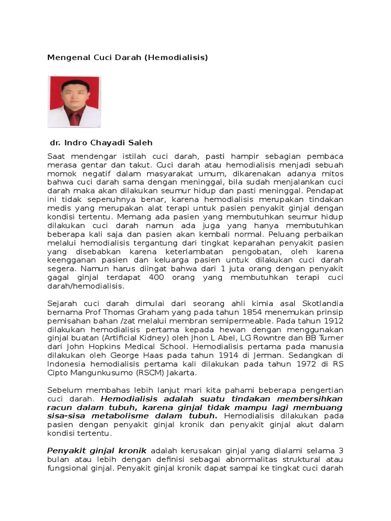 Mengenal Cuci Darah | PDF