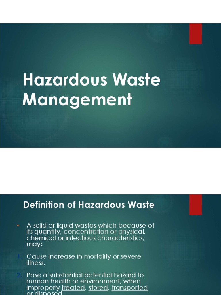 Hazardous Waste Management | PDF | Hazardous Waste | Incineration