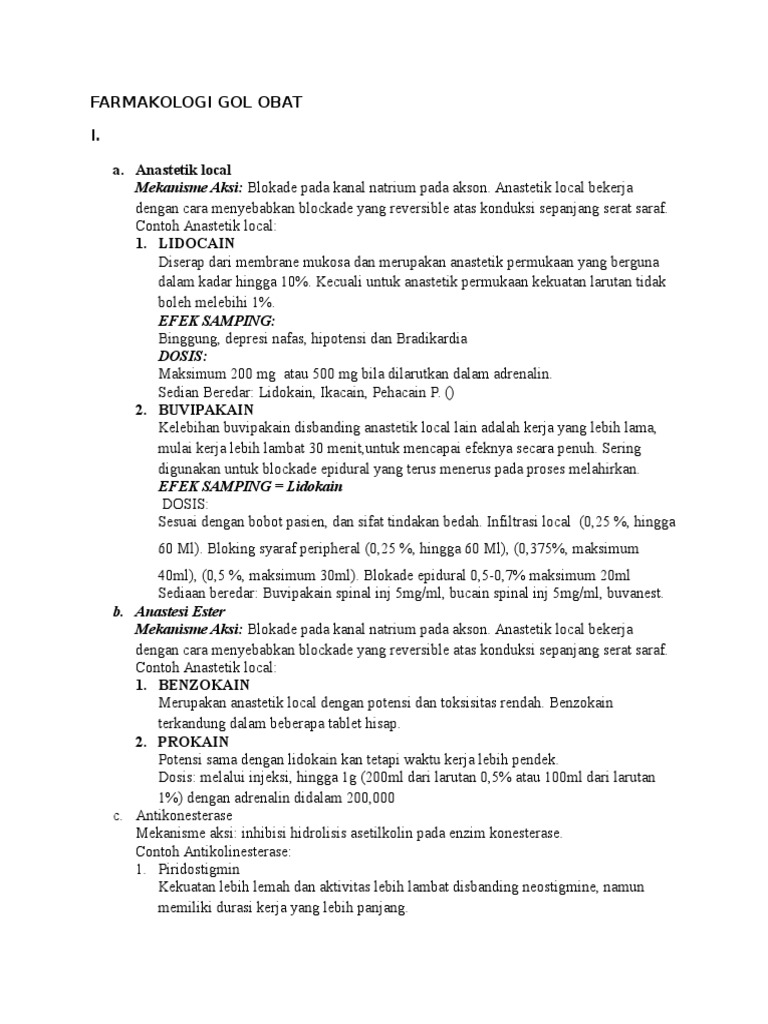 Farmakologi Gol Obat | PDF