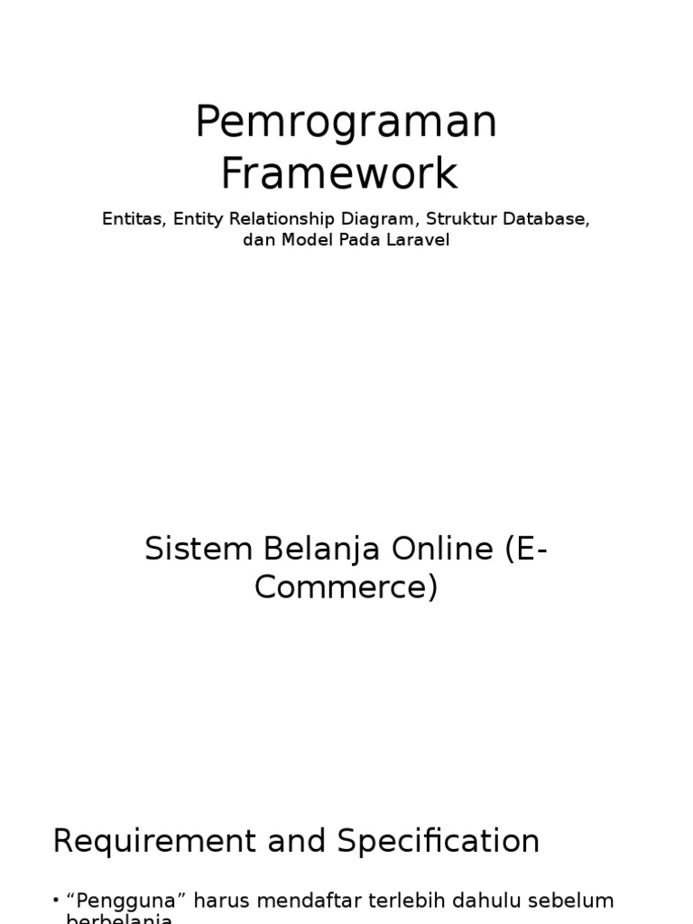 Pemrograman Framework ERD | PDF | Bisnis | Pengelolaan Keuangan & Uang