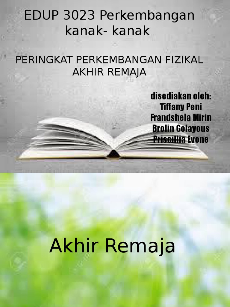 Peringkat Perkembangan Akhir Remaja | PDF