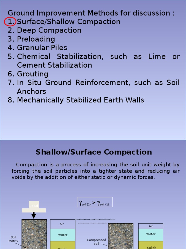 Ground Improvement Techniques Overview | PDF | Soil | Density