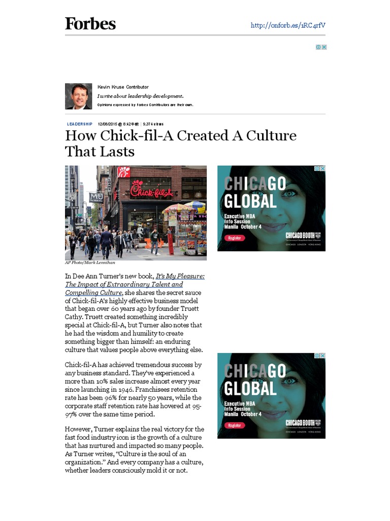 How Chick-fil-A Created A Culture That Lasts | PDF | Leadership | Science