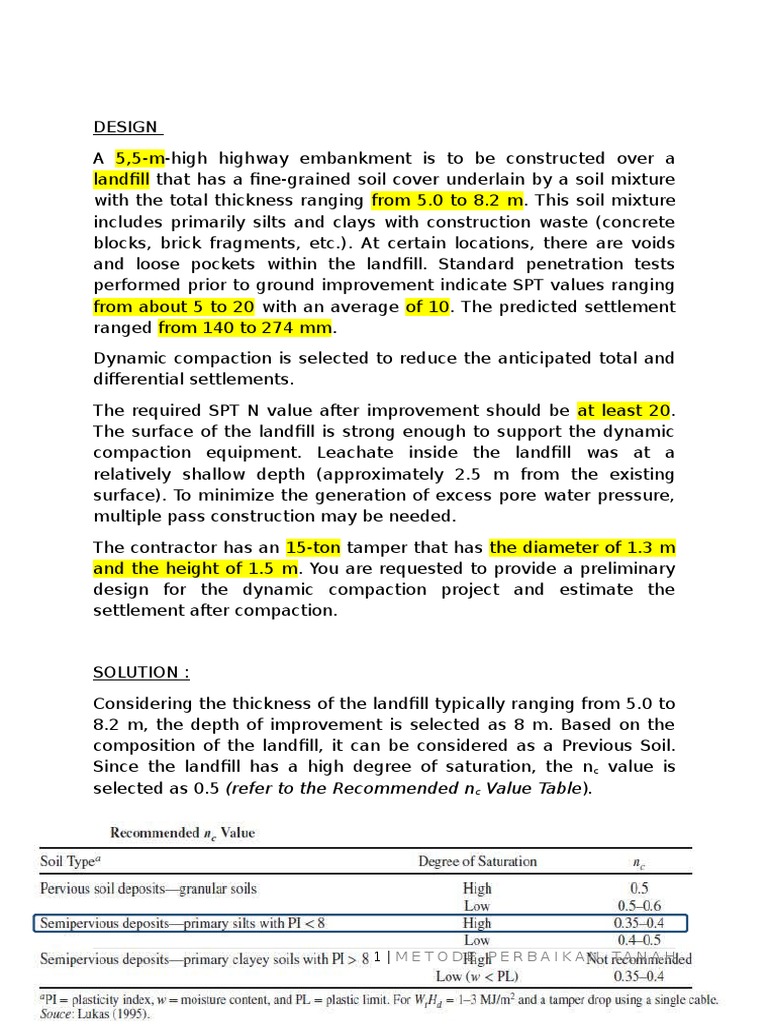 Design Example Deep Compaction | PDF | Soil | Nature