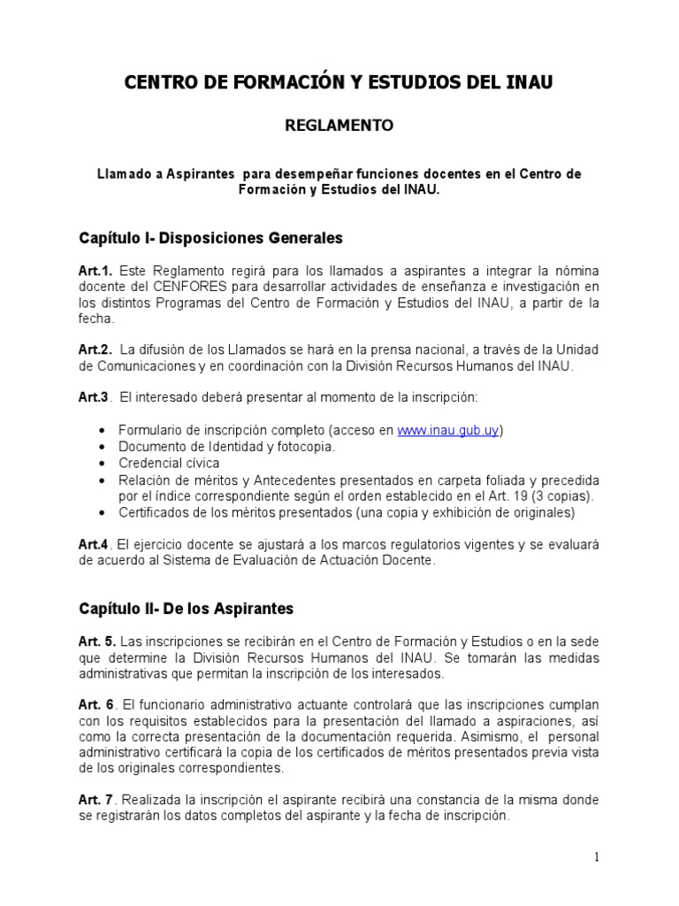 Reglamento Cenfores | Descargar gratis PDF | Recursos humanos | Universidad