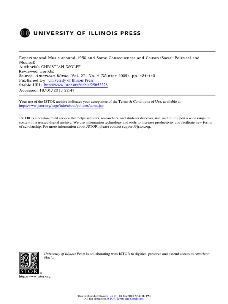 Experimental Music's 1950s Impact | PDF | Sound | Classical Music